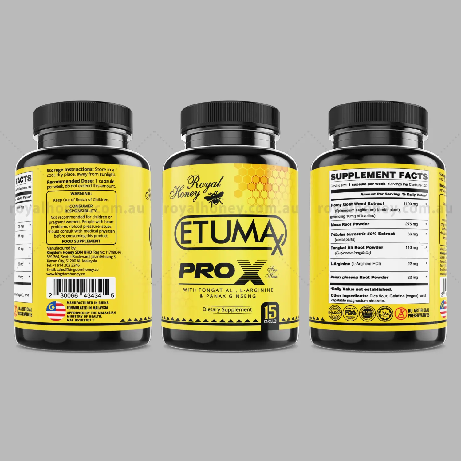 Buy Etumax Pro X - Royal Honey (15 Capsules) Online - Royal Honey Australia
